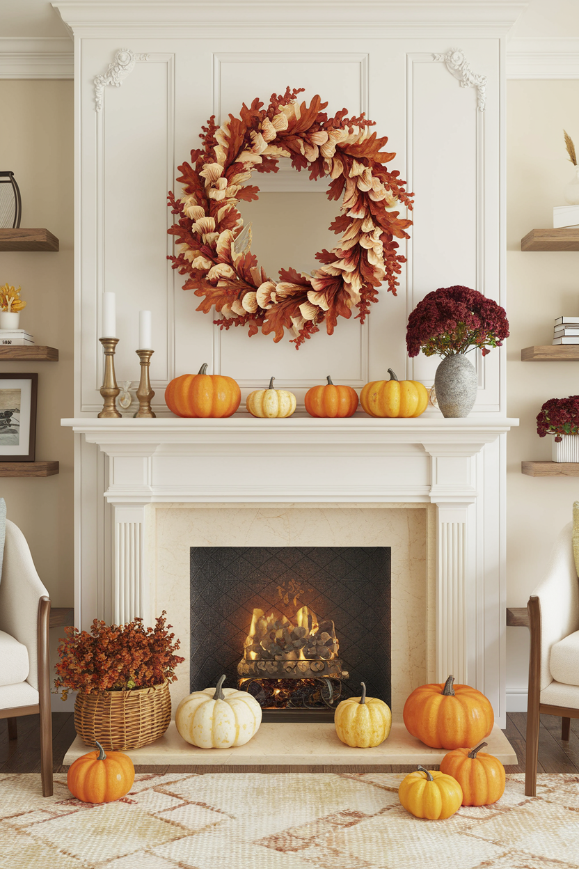 19 Simple Fall Mantle Decor Ideas