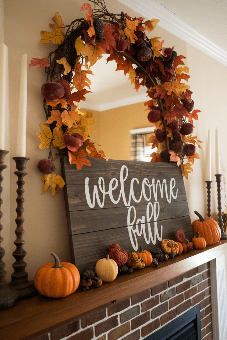 19 Simple Fall Mantle Decor Ideas