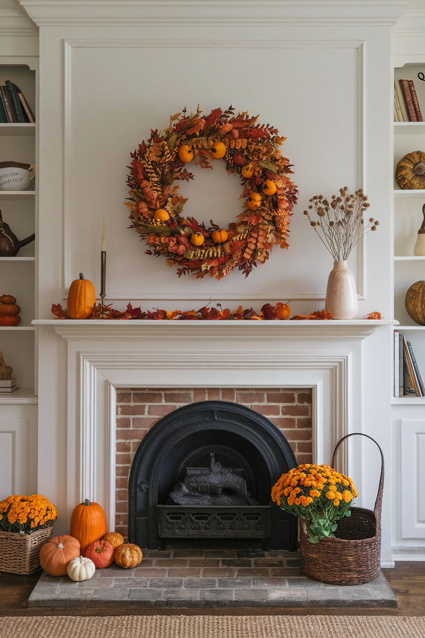 19 Simple Fall Mantle Decor Ideas
